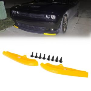 sosega front bumper lip splitter protector cover replacement part for 2015-2023 dodge challenger scat pack r/t gt srt not for plus,widebody (2pcs/set) (yellow)