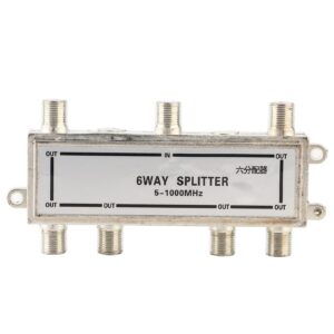 6 way splitter, zinc alloy 6 way coax cable splitter 5-1000mhz catv tv antenna coaxial signal split