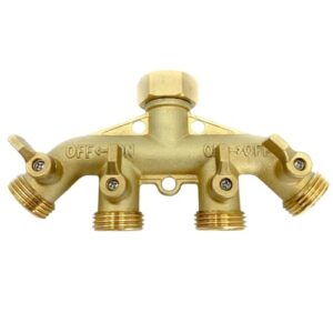 fairview heavy duty brass garden hose splitter with hex connector (404-wv)