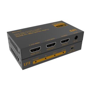 U9 ViewHD 1 in 2 out HDMI 2.0 18Gbps 1x2 Splitter with automatic 4K to 1080P Downscaler / 4K@60Hz / HDR and Dolby Vision / HDCP 2.2 / 1 Input to 2 Outputs / EDID Control | Model: UHD1X2S