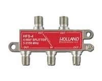 holland electronics hfs4 4 way coax splitter 1 port power passing44; 5-2150 mhz