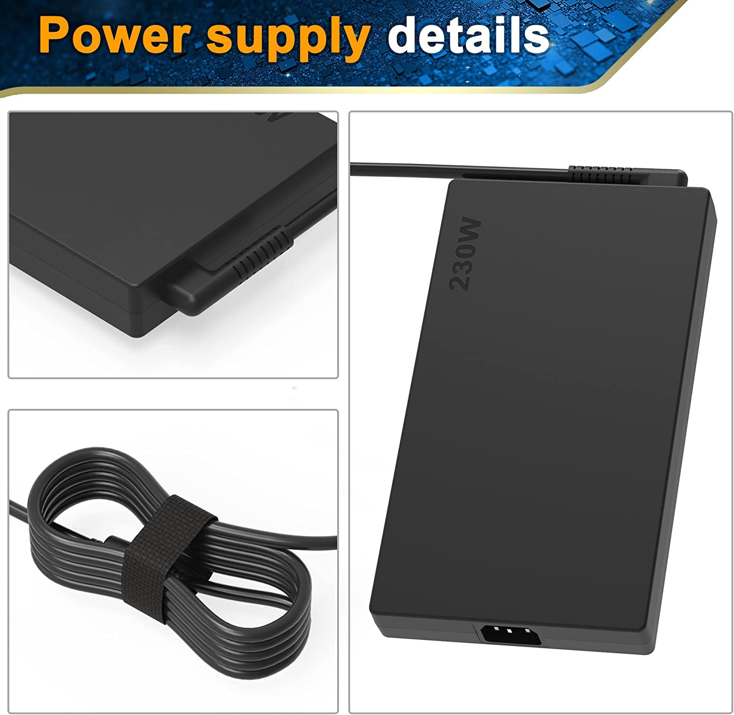 230W Charger Fit for Lenovo Legion 5-15 5i-15 5P-15 5Pro-16 Y540-15 Y545-15 Ideapad Legion Y900 Y910 Y920 Y730 Y740 Y7000 Thinkpad P51 P52 P53 P51 P50 P70 Laptop Power Adapter Supply Cord