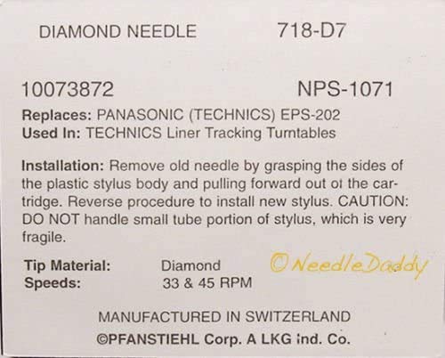 TURNTABLE NEEDLE STYLUS FITS Technics EPC-P53 EPCP53 P-22 P22 P-23 718 AMBER