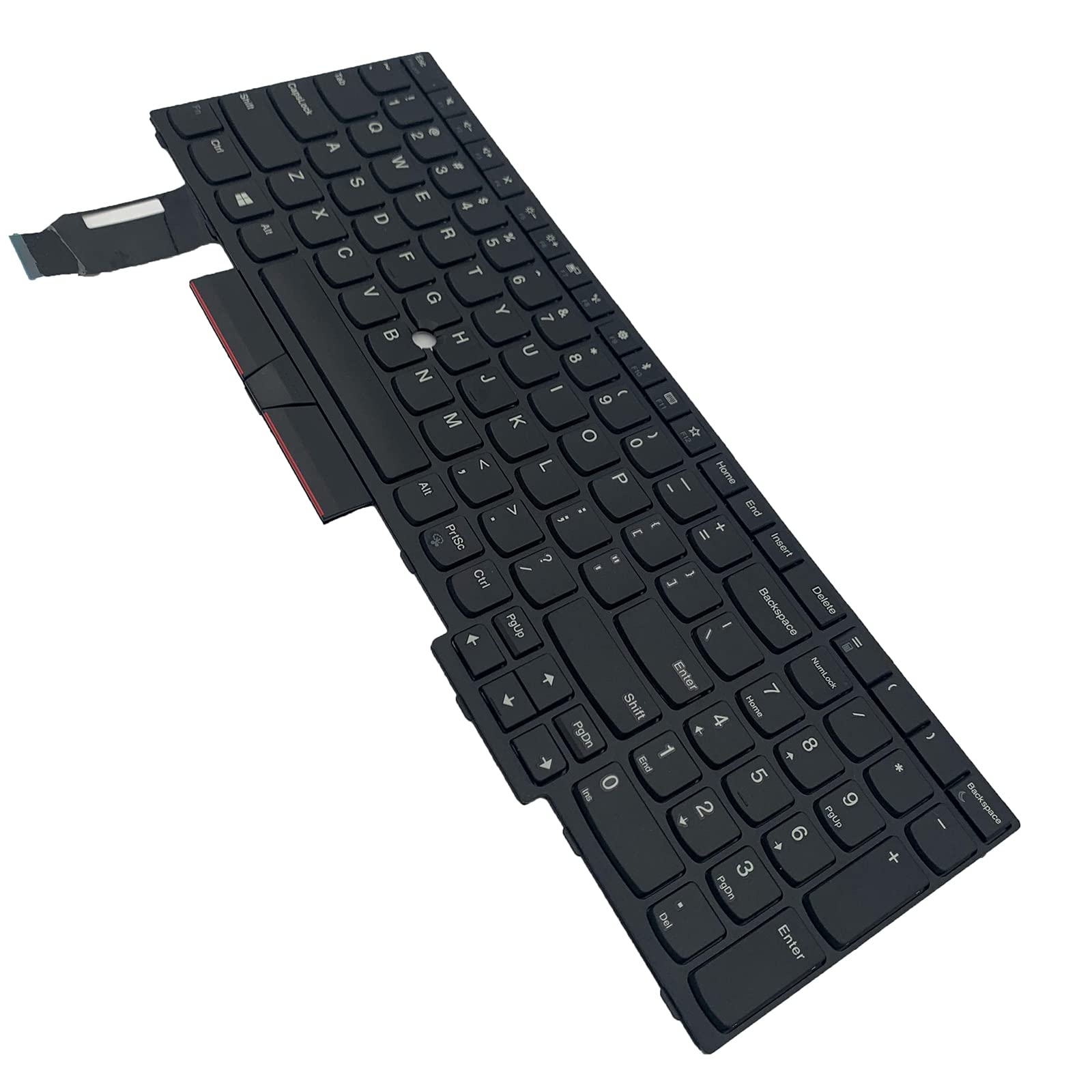 yhfshop Laptop Replacement US Layout Keyboard for Lenovo ThinkPad E580 E585 E590 L580 P52 P53 P73 T590（Without Red Pointer）