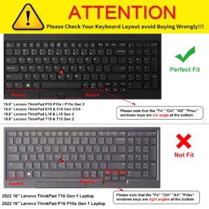 CaseBuy Keyboard Cover for 2022 15.6" Lenovo ThinkPad E15 Gen 4 3 2 T15 L15 T15p Gen 3 2 1 L15 P51s P52 P52s P53 P72 P73/ThinkPad E580 E590 E595 L580 L590/ThinkPad T570 T575 T580 T590, Gradual Mint