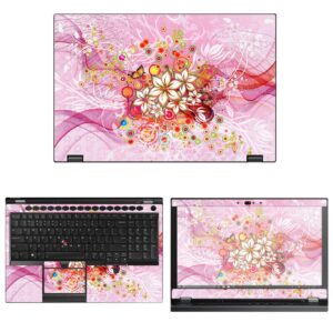 decalrus - protective decal floral skin sticker for lenovo thinkpad p53 (15.6" screen) case cover wrap lethnkpd15_p53-179