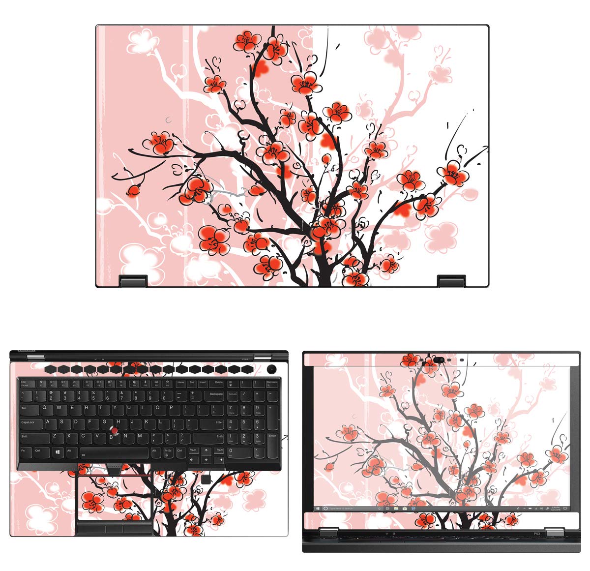 Decalrus - Protective Decal Cherry Blossom Skin Sticker for Lenovo ThinkPad P53 (15.6" Screen) case Cover wrap LEthnkpd15_P53-85