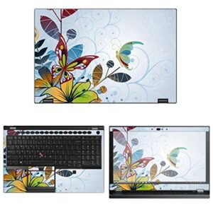 decalrus - protective decal floral skin sticker for lenovo thinkpad p53 (15.6" screen) case cover wrap lethnkpd15_p53-170