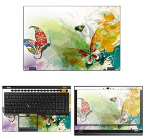 decalrus - protective decal butterfly skin sticker for lenovo thinkpad p53 (15.6" screen) case cover wrap lethnkpd15_p53-116