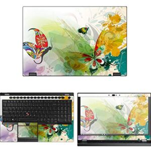 Decalrus - Protective Decal Butterfly Skin Sticker for Lenovo ThinkPad P53 (15.6" Screen) case Cover wrap LEthnkpd15_P53-116