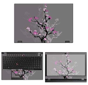 decalrus - protective decal skin floral sticker for lenovo thinkpad p53 (15.6" screen) case cover wrap lethnkpd15_p53-174