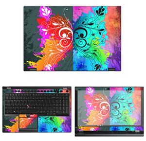 decalrus - protective decal floral skin sticker for lenovo thinkpad p53 (15.6" screen) case cover wrap lethnkpd15_p53-224