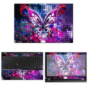 decalrus - protective decal butterfly skin sticker for lenovo thinkpad p53 (15.6" screen) case cover wrap lethnkpd15_p53-122