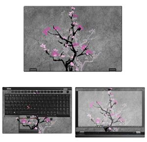 decalrus - protective decal floral skin sticker for lenovo thinkpad p53 (15.6" screen) case cover wrap lethnkpd15_p53-34