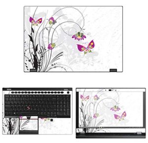 decalrus - protective decal butterfly skin sticker for lenovo thinkpad p53 (15.6" screen) case cover wrap lethnkpd15_p53-33