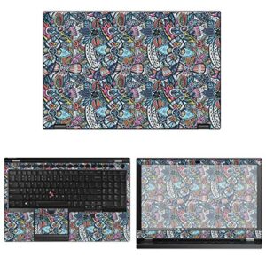 decalrus - protective decal floralskin sticker for lenovo thinkpad p53 (15.6" screen) case cover wrap lethnkpd15_p53-223