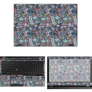 Decalrus - Protective Decal FloralSkin Sticker for Lenovo ThinkPad P53 (15.6" Screen) case Cover wrap LEthnkpd15_P53-223