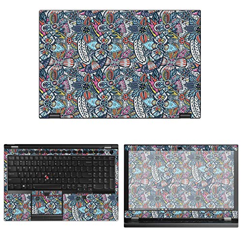 Decalrus - Protective Decal FloralSkin Sticker for Lenovo ThinkPad P53 (15.6" Screen) case Cover wrap LEthnkpd15_P53-223