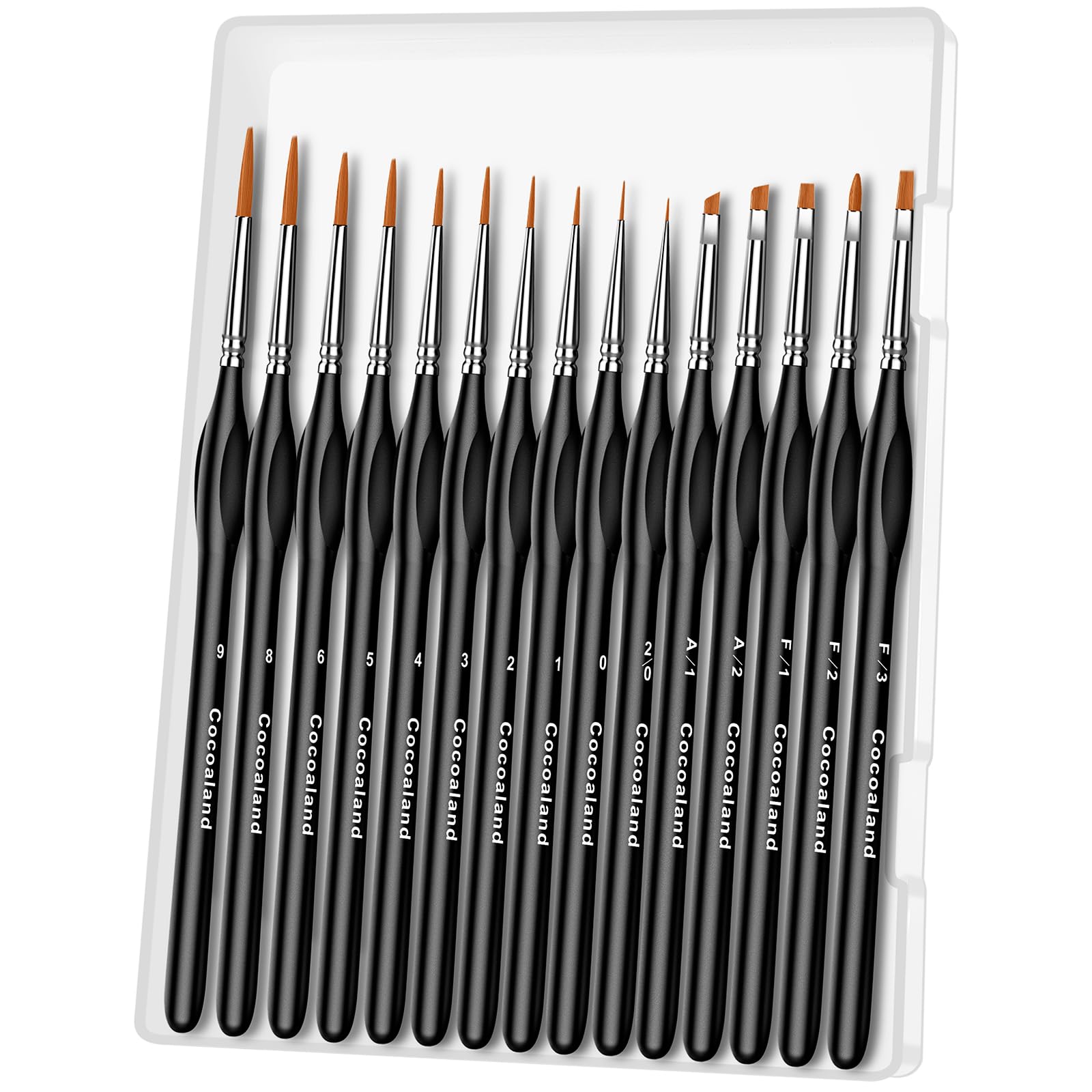 Miniature Paint Brushes,15Pcs Small Fine Tip Paintbrushes, Micro Detail Paint Brush Set, Triangular Grip Handles Art Brushes Perfect for Acrylic, Watercolor, Oil, Craft, Models, Warhammer 40k(Black)