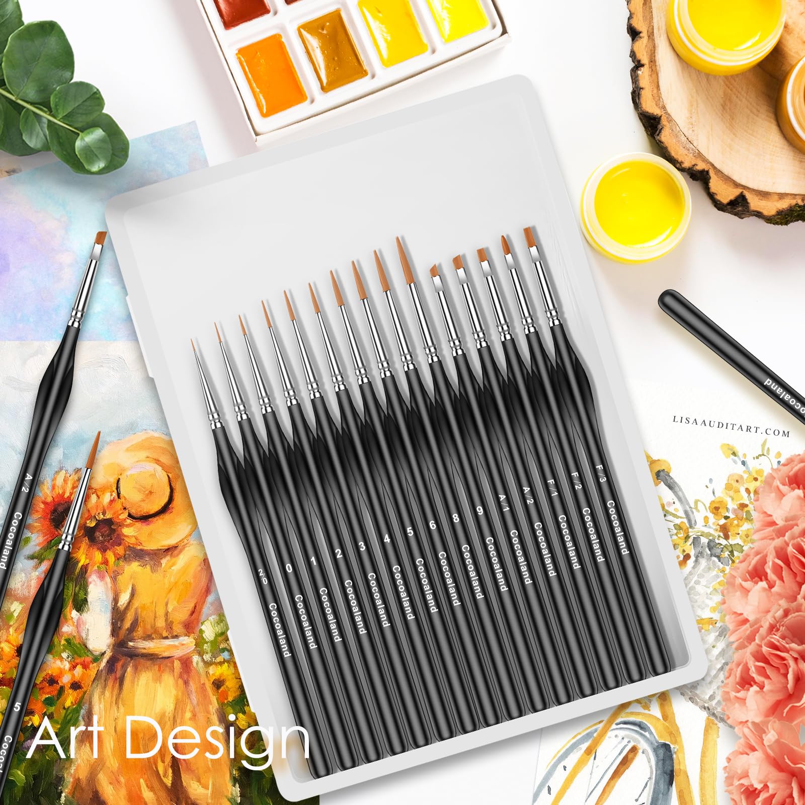 Miniature Paint Brushes,15Pcs Small Fine Tip Paintbrushes, Micro Detail Paint Brush Set, Triangular Grip Handles Art Brushes Perfect for Acrylic, Watercolor, Oil, Craft, Models, Warhammer 40k(Black)