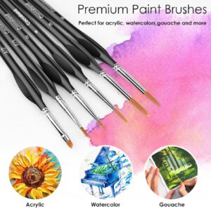 Miniature Paint Brushes,15Pcs Small Fine Tip Paintbrushes, Micro Detail Paint Brush Set, Triangular Grip Handles Art Brushes Perfect for Acrylic, Watercolor, Oil, Craft, Models, Warhammer 40k(Black)