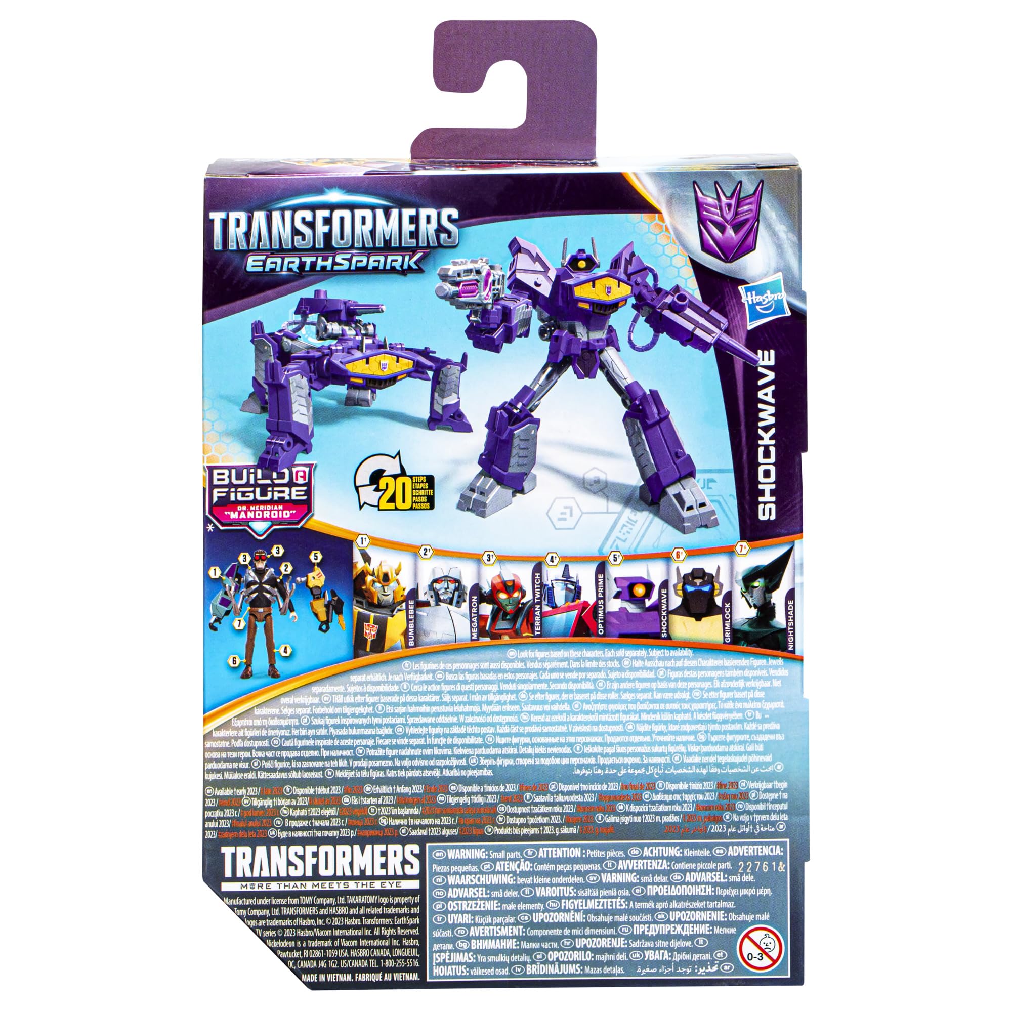 Transformers Toys EarthSpark Deluxe Class Shockwave Action Figure, 5-Inch, Robot Toys for Kids Ages 6 and Up