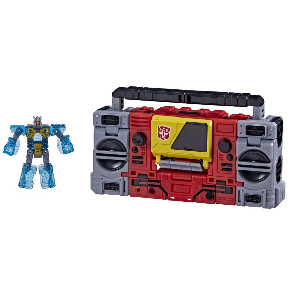 Transformers Toys Generations War for Cybertron: Kingdom Voyager WFC-K44 Autobot Blaster & Eject Action Figure - Kids Ages 8 and Up, 7-inch