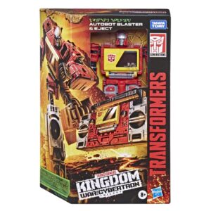 Transformers Toys Generations War for Cybertron: Kingdom Voyager WFC-K44 Autobot Blaster & Eject Action Figure - Kids Ages 8 and Up, 7-inch