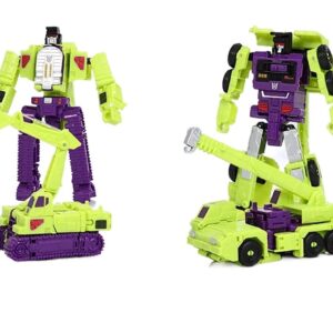 Transformer Hercules Toy Destruction Transformer 6 Fit Transformer Engineering Truck Crane Bulldozer Forklift Mixer Combination Toy KO Robot 11.8 Inches