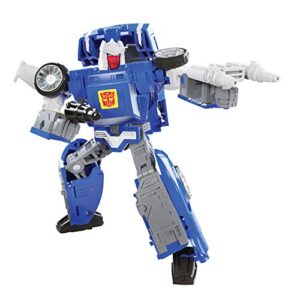 transformers toys generations war for cybertron: kingdom deluxe wfc-k26 autobot tracks action figure - kids ages 8 and up, 5.5-inch, blue