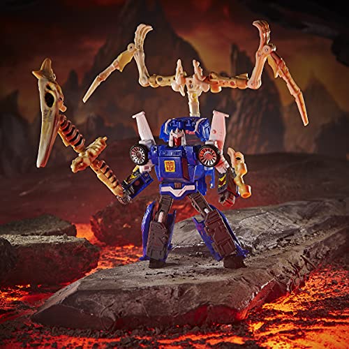 Transformers Toys Generations War for Cybertron: Kingdom Deluxe WFC-K26 Autobot Tracks Action Figure - Kids Ages 8 and Up, 5.5-inch, Blue