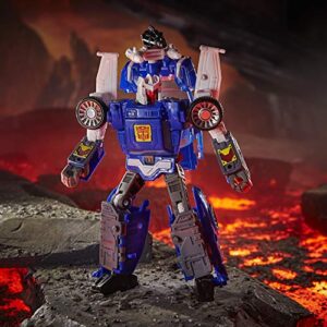 Transformers Toys Generations War for Cybertron: Kingdom Deluxe WFC-K26 Autobot Tracks Action Figure - Kids Ages 8 and Up, 5.5-inch, Blue