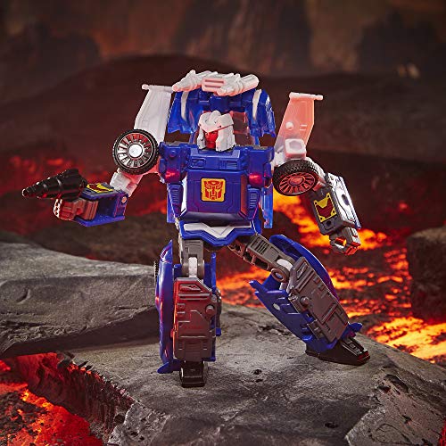 Transformers Toys Generations War for Cybertron: Kingdom Deluxe WFC-K26 Autobot Tracks Action Figure - Kids Ages 8 and Up, 5.5-inch, Blue