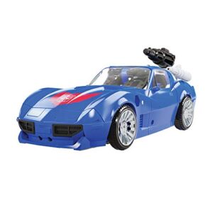 Transformers Toys Generations War for Cybertron: Kingdom Deluxe WFC-K26 Autobot Tracks Action Figure - Kids Ages 8 and Up, 5.5-inch, Blue