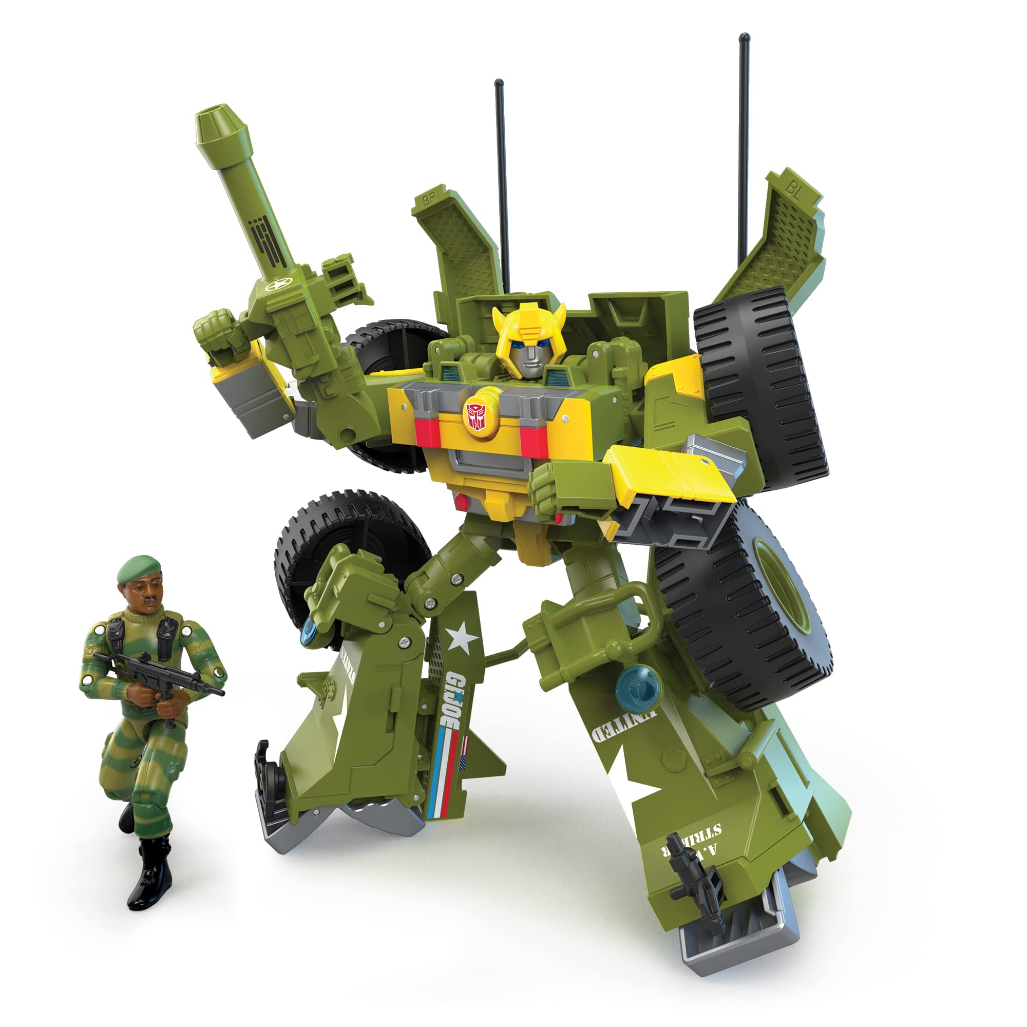 Transformers Generations Collaborative: G.I. Joe Mash-Up Bumblebee A.W.E. Striker & Lonzo “Stalker” Wilkinson Toys, Age 8 and Up