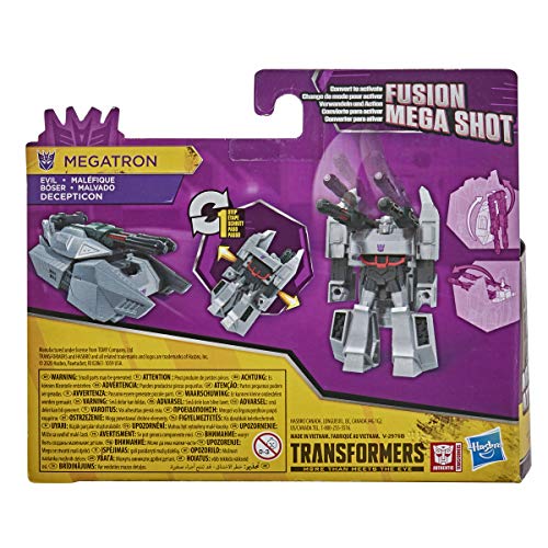 Transformers Bumblebee Cyberverse Adventures Toys Action Attackers: 1-Step Changer Megatron Action Figure, Kids Ages 6 and Up, 4.25-inch