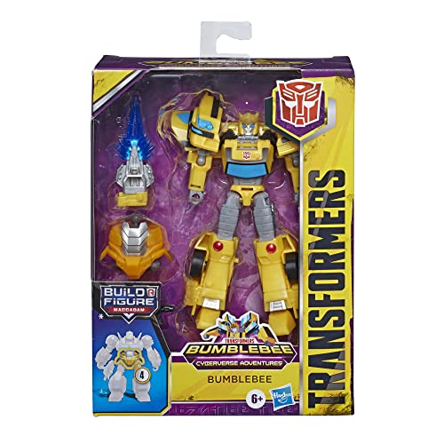 Transformers Toys Cyberverse Deluxe Class Bumblebee Action Figure, Sting Shot Attack Move and Build-A-Figure Piece, for Kids Ages 6 and Up, 5-inch