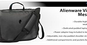 Alienware Vindicator 2.0 Gaming Laptop Messenger Bag, 13 inch/15 inch/17 Inch for Students, Gamers, Black/Teal Blue (AWV1317M2.0)