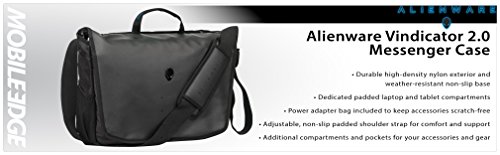 Alienware Vindicator 2.0 Gaming Laptop Messenger Bag, 13 inch/15 inch/17 Inch for Students, Gamers, Black/Teal Blue (AWV1317M2.0)