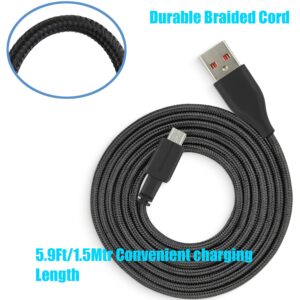 REEYEAR 4.8Ft USB charging Cable Compatible with Alienware Wired/Wireless Gaming Mouse 610M,Braided Fast Transmission Replace USB Charger Cord fits for Alienware 610M Gaming Mice.