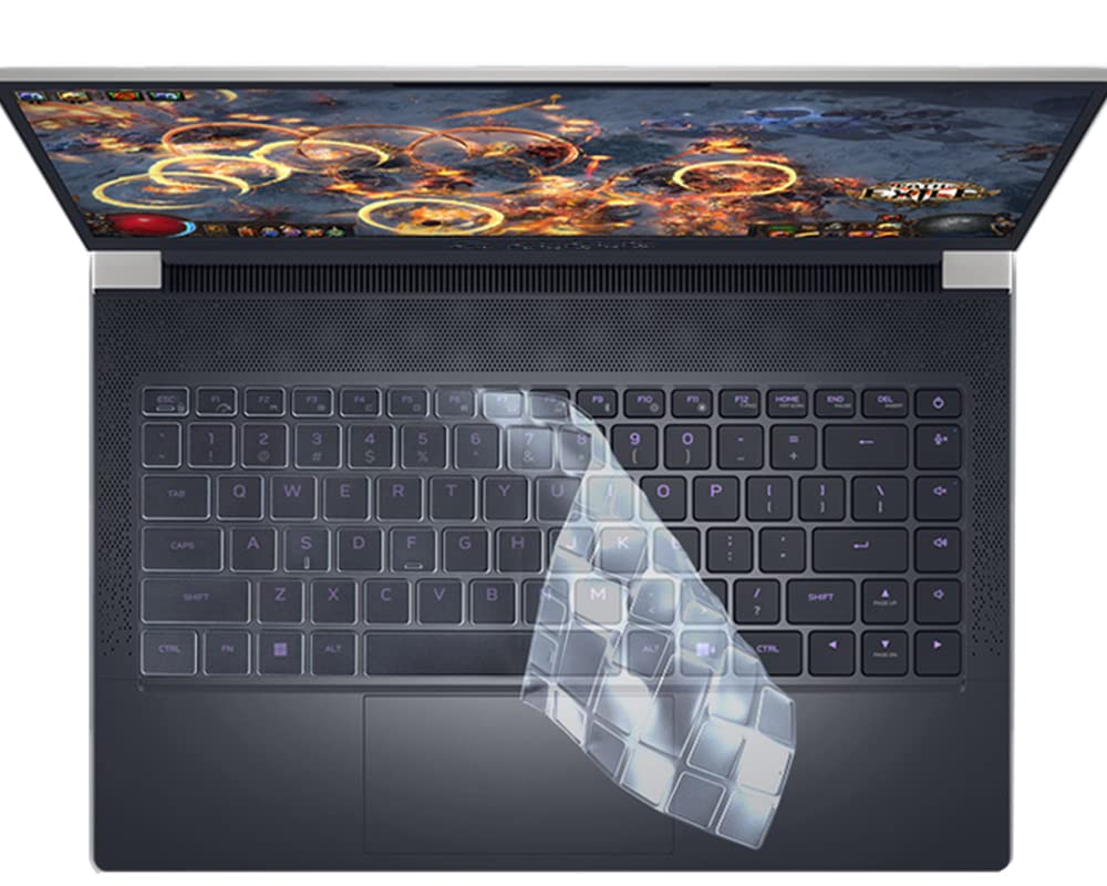 TPU Keyboard Cover Skin Compatible for 2022 Dell Alienware x14 R1 Gaming Laptop 14 inch, Alienware x14 R1 R2 Gaming Laptop Keybpard Skin Accessories (Clear)