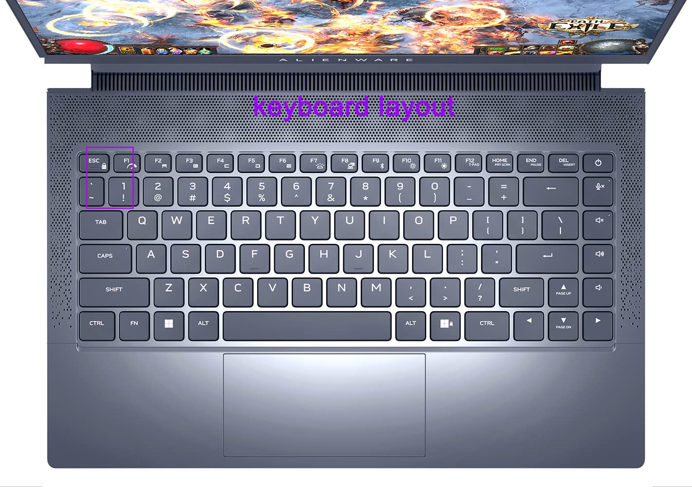 TPU Keyboard Cover Skin Compatible for 2022 Dell Alienware x14 R1 Gaming Laptop 14 inch, Alienware x14 R1 R2 Gaming Laptop Keybpard Skin Accessories (Clear)