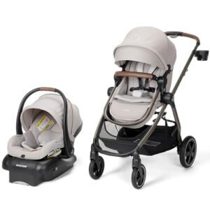 maxi-cosi zelia™ luxe 5-in-1 modular - baby travel system car seat and stroller, infant car seat and stroller combo, baby car seat and stroller combo in new hope tan