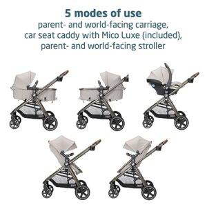 Maxi-Cosi Zelia™ Luxe 5-in-1 Modular - Baby Travel System Car Seat and Stroller, Infant Car Seat and Stroller Combo, Baby Car Seat and Stroller Combo in New Hope Tan