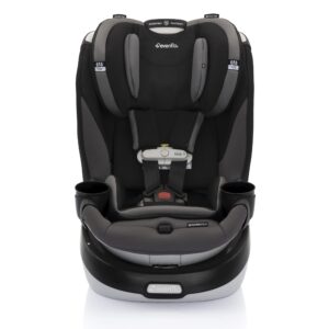 evenflo gold revolve360 slim 2-in-1 rotational car seat with sensorsafe (obsidian black)