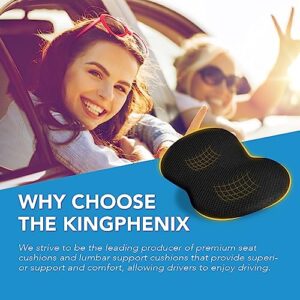 kingphenix Wedge Car Seat Cushion: Memory Foam Truck Seat Cushion for Car Seat Driver - Sciatica and Back Pain Relief - Enhancing Driving Comfort -Black