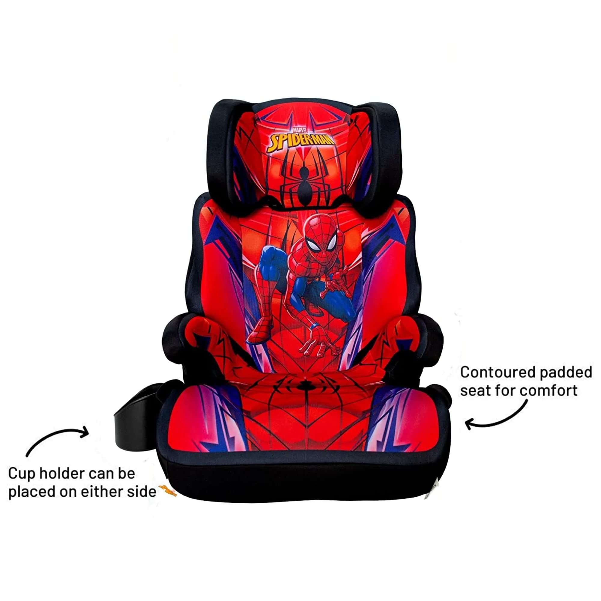 KidsEmbrace Marvel Spider-Man High Back Booster Car Seat, Spider-Man Suit Red