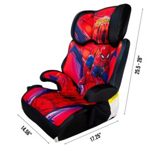 KidsEmbrace Marvel Spider-Man High Back Booster Car Seat, Spider-Man Suit Red