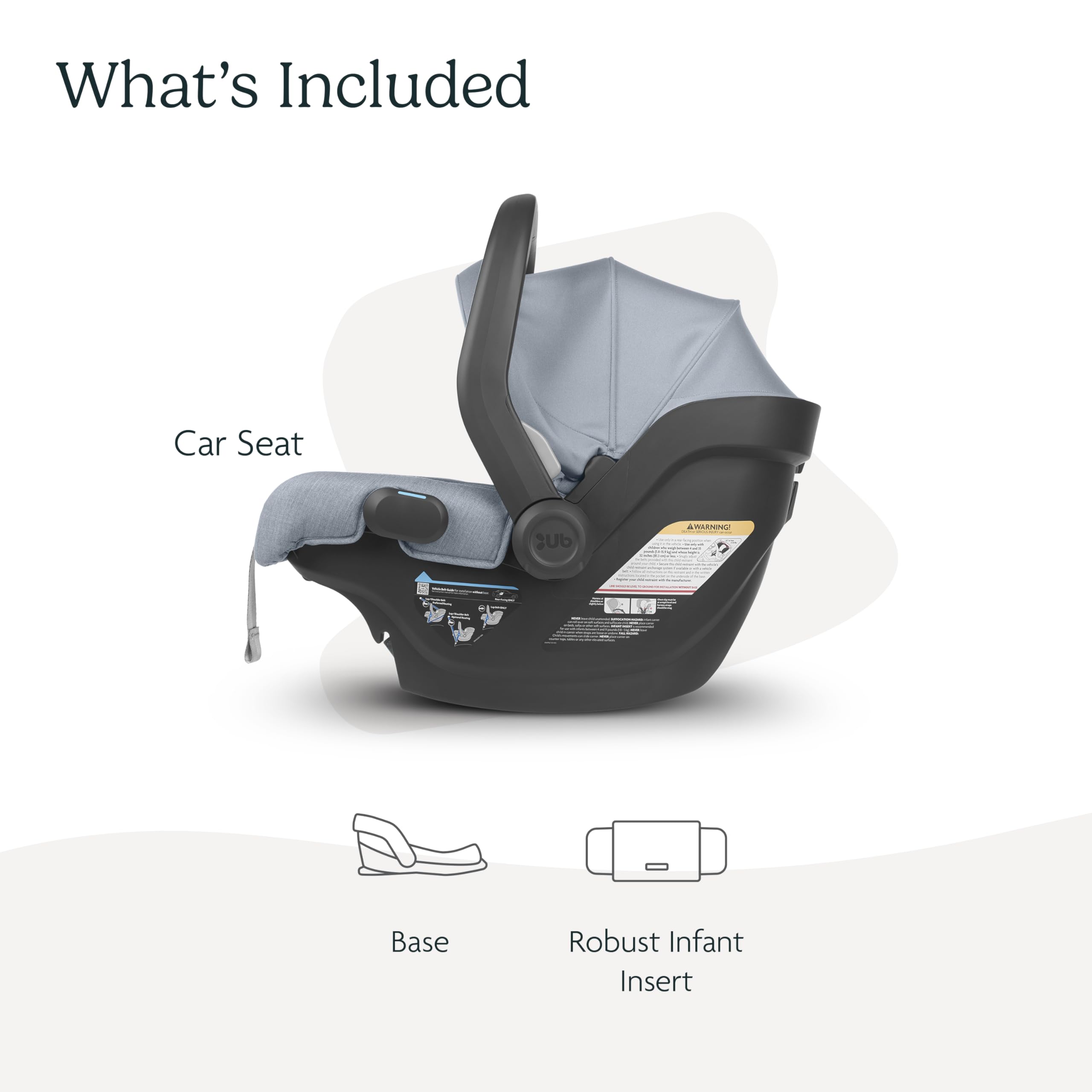 UPPAbaby Mesa V2 Infant Car Seat/Easy Installation/Innovative SmartSecure Technology/Base + Robust Infant Insert Included/Direct Stroller Attachment/Gregory (Blue Mélange/Merino Wool)