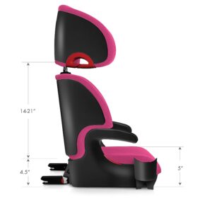 Clek Oobr High Back Booster Seat with Adjustable Headrest, Reclining Design, Latch System, and Retardant-Free Fabric, Snow